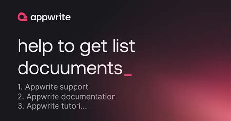Help To Get List Docuuments Threads Appwrite