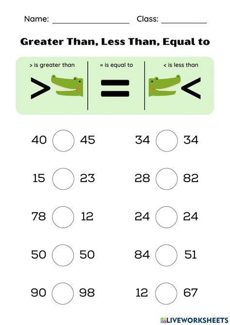greater than less than equal to online activity less than greater