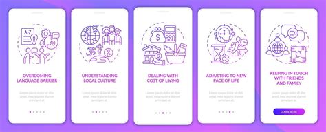Expats Struggles Purple Gradient Onboarding Mobile App Page Screen