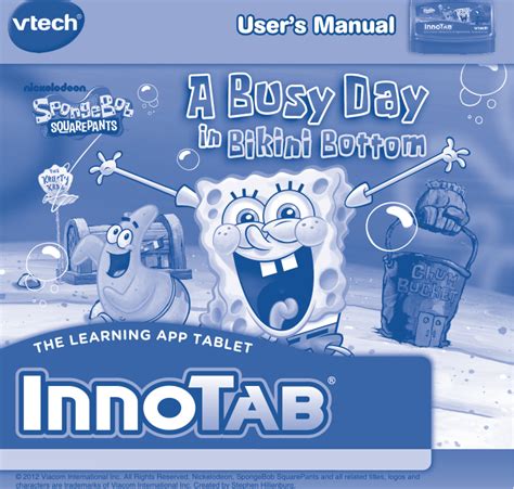 Vtech Innotab Software Spongebob Squarepants Owners Manual