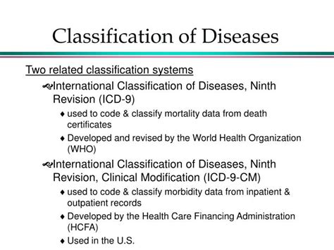 Ppt Classification Of Diseases Powerpoint Presentation Free Download