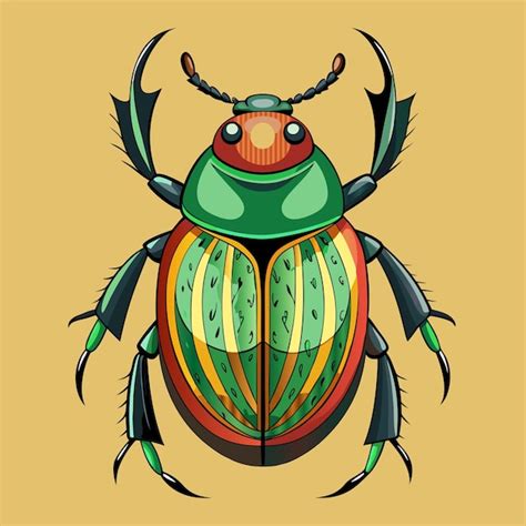A Drawing Of A Bug With A Green Head And The Word Bug On It Premium Ai Generated Vector