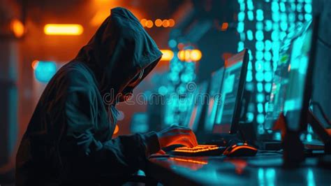 Individual In A Hoodie Engrossed In Work At A Computer Workstation With