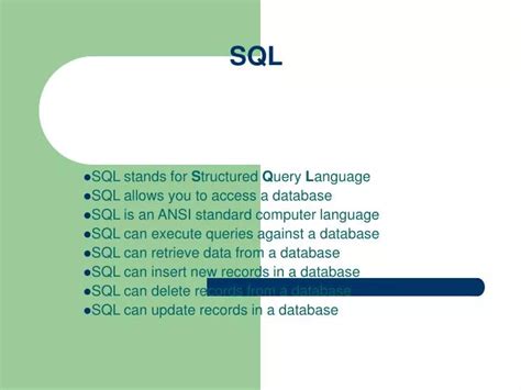 PPT SQL PowerPoint Presentation Free Download ID