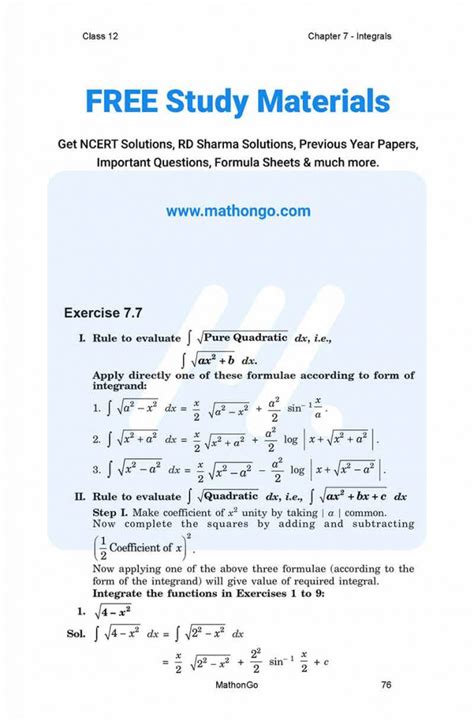 Ncert Solutions For Class 12 Maths Chapter 7 Exercise 77 Mathongo