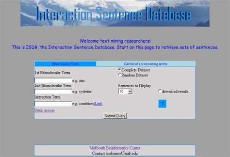 Main Query Form Three Types Queries Can Be Performed Using This Form Download Scientific