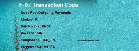 F SAP Tcode For Post Outgoing Payments