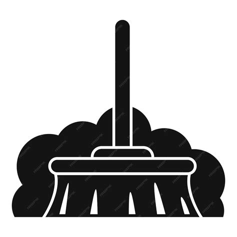 Premium Vector Broom Sweeping Dust Pile Icon Representing Cleaning