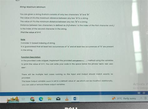 Solved String Maximum Minimum You Are Given A String S