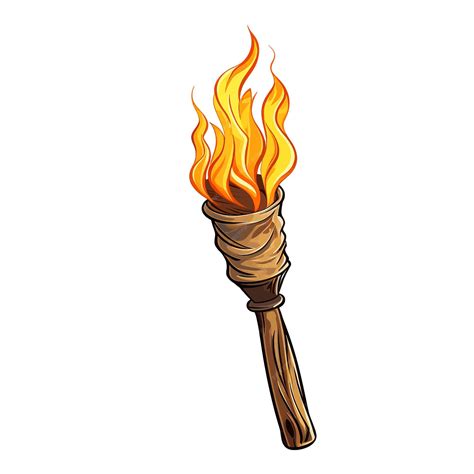 Ilustración Vectorial De Dibujos Animados De La Antorcha Dibujada A Mano Vector Premium