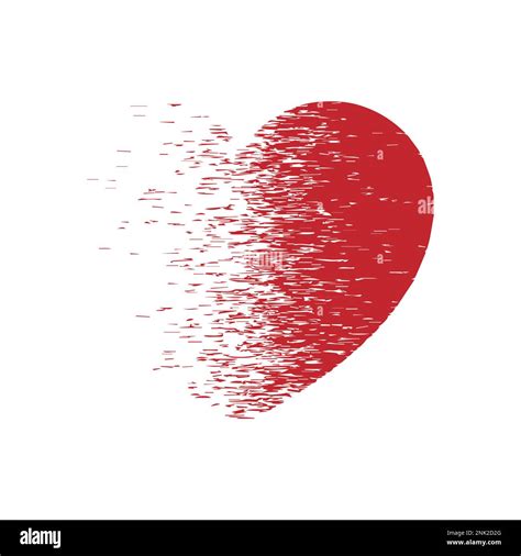 Exploding Heart With Grain Texture Eps 10 Editable Vector