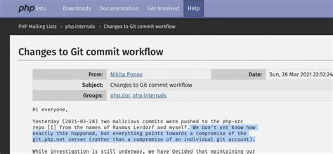 attackers add backdoor to php source code by hacking php git server