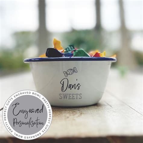 Sweets Personalised Engraved Enamel Bowl Pretty Perfect Ts Uk