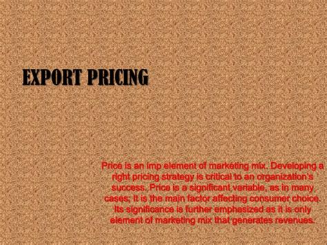 Chapter 6 Export Pricing Pptx