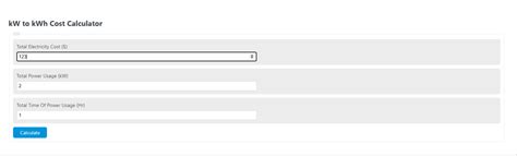 KW To KWh Cost Calculator Calculator Academy