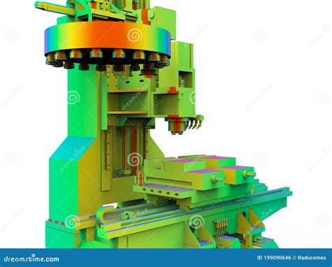 3d Rendering Finite Element Analysis Of A Cnc Machine Stock