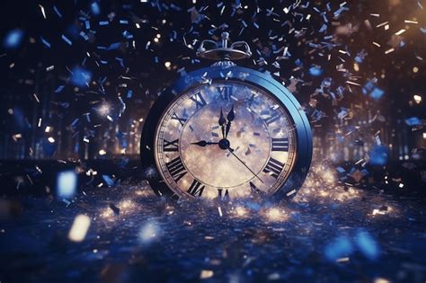 Premium Ai Image Countdown To Midnight Clock Surrounded By Sparklin