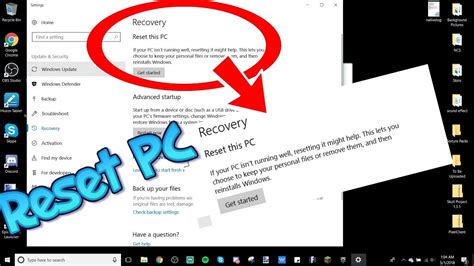How To Reset Windows 10 Computer To Factory Settings Youtube