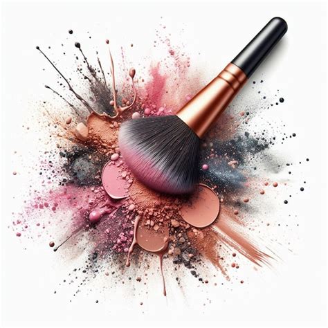 Premium Photo Cosmetic Makeup Brush Splash