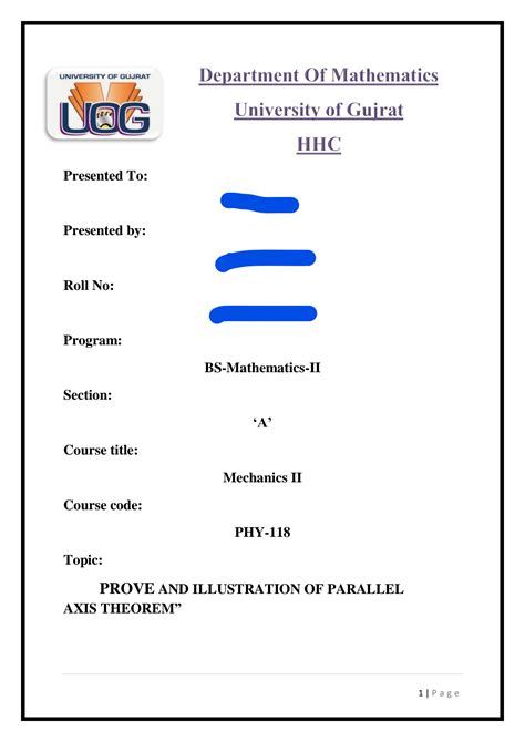 Solution Proof And Illustartion Of Parallel Axis Theorem Studypool