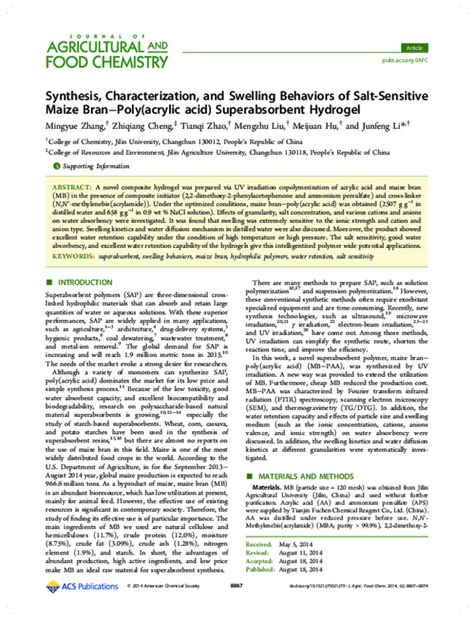 Pdf Synthesis Characterization And Swelling Behavior Of Gelatin G