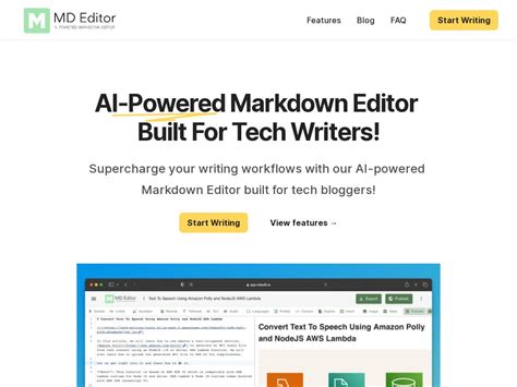 Introducing Md Editor An Advanced Markdown Editor For Tech Writers