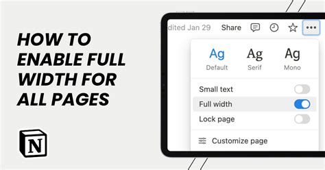 Notion Full Width Default And Page Settings
