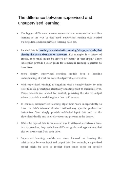 The Difference Between Supervised And Unsupervised Learning Supervised Learning Uses Labeled