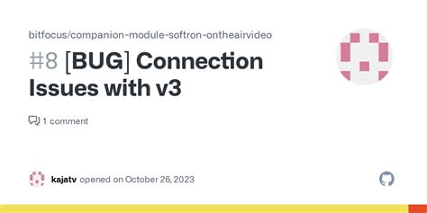 BUG Issue Bitfocus Companion Module Softron Ontheairvideo GitHub