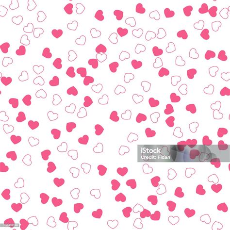 분홍색 배경에 흰색 하트입니다 원활한 벡터 로맨틱 한 사랑 발렌타인 패턴입니다 직물 직물 디자인 커버 배너 공휴일에 대한 스톡 벡터 아트 및 기타 이미지 Istock