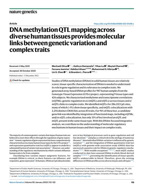 Pdf Dna Methylation Qtl Mapping Across Diverse Human Tissues Provides Molecular Links Between