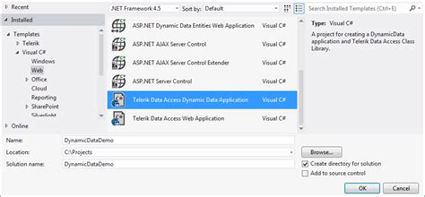 How To Create A New Dynamic Data Web Application