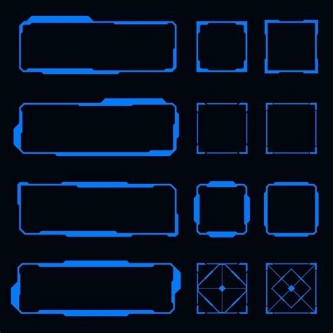 Technology Futuristic Set Hi Tech Frame Element Hud Sci Fi Design Element 44160853 Vector Art