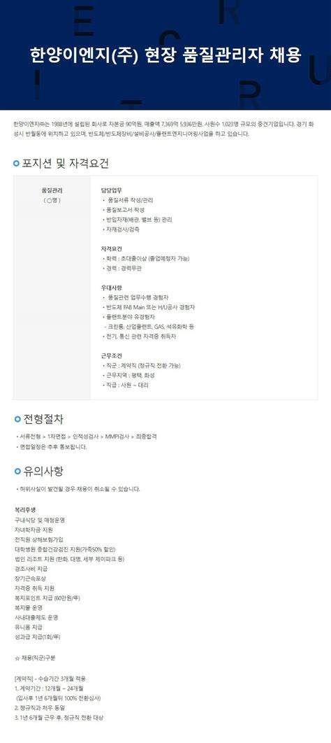 현장 품질관리자 채용 공모전 대외활동 링커리어