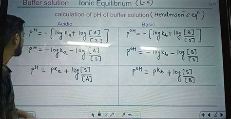 Buffer Solution Ionic Equilibrium L 5 Calculation Of Mathrm{ph} Of Buf