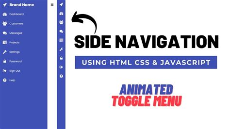 Animated Sidebar Navigation Using Html Css And Javascript Sidebar Menu