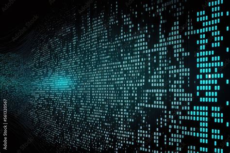 Digital Data Matrix Technology Background With Binary Code Cyber