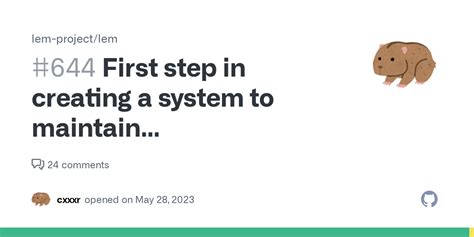 First Step In Creating A System To Maintain Documentation · Issue 644