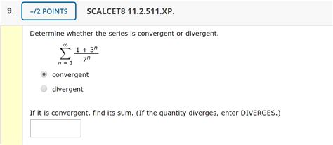 Solved Points Scalcets Xp Determine Whether Chegg