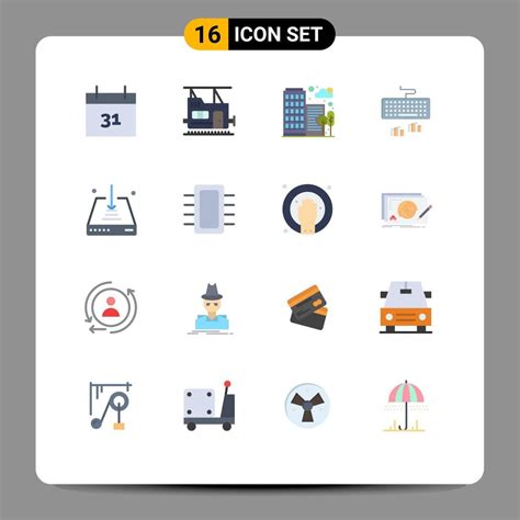 16 Creative Icons Modern Signs And Symbols Of Save Down House Arrow Type Editable Pack Of