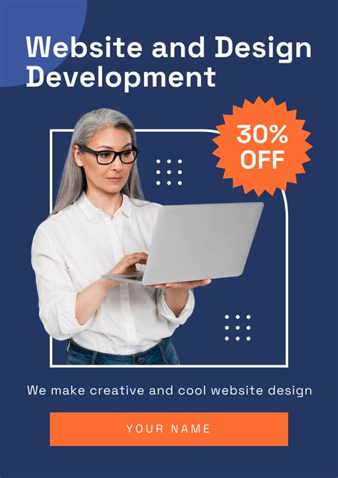 Ad Of Website And Design Development Course Online Poster A2 Template