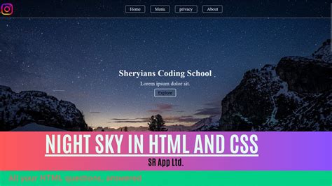 Night Sky Picture Draw In Html And Css Sr App Ltd Srappltd Html Tutorial Beginner