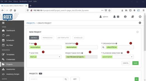 how to run and schedule ansible playbook using awx gui