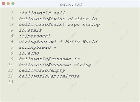 Illustration Of A Sample Hello World Program Written In A Dark