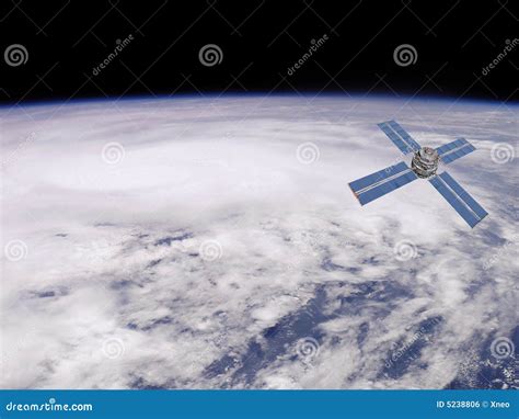 Satellite In Orbit Stock Illustration Illustration Of Atmosphere 5238806