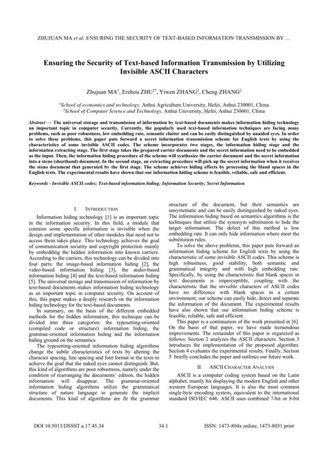 Pdf Security Secret Information Hiding Based On Hash Function And Invisible Ascii Characters