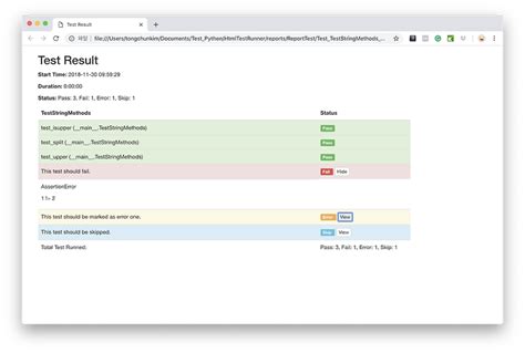 Unittest 결과를 Html Report로 뽑아봅시다 Htmltestrunner