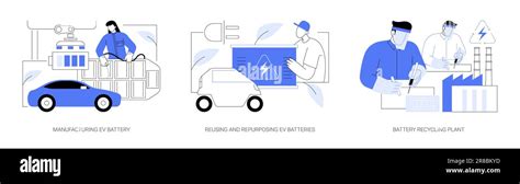 Ev Battery Lifecycle Abstract Concept Vector Illustrations Stock Vector Image And Art Alamy