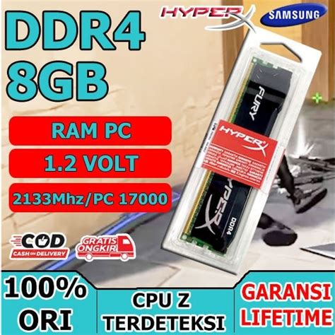 Jual MEMORY RAM PC KOMPUTER GAMING DDR4 8GB HYPER X FURY RAM GAMING Shopee Indonesia
