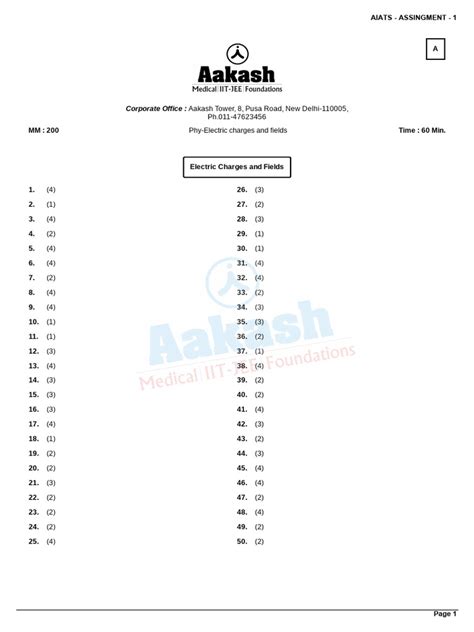 Aiats 1 Assignment Solutions Pdf Quantity Electrical Engineering